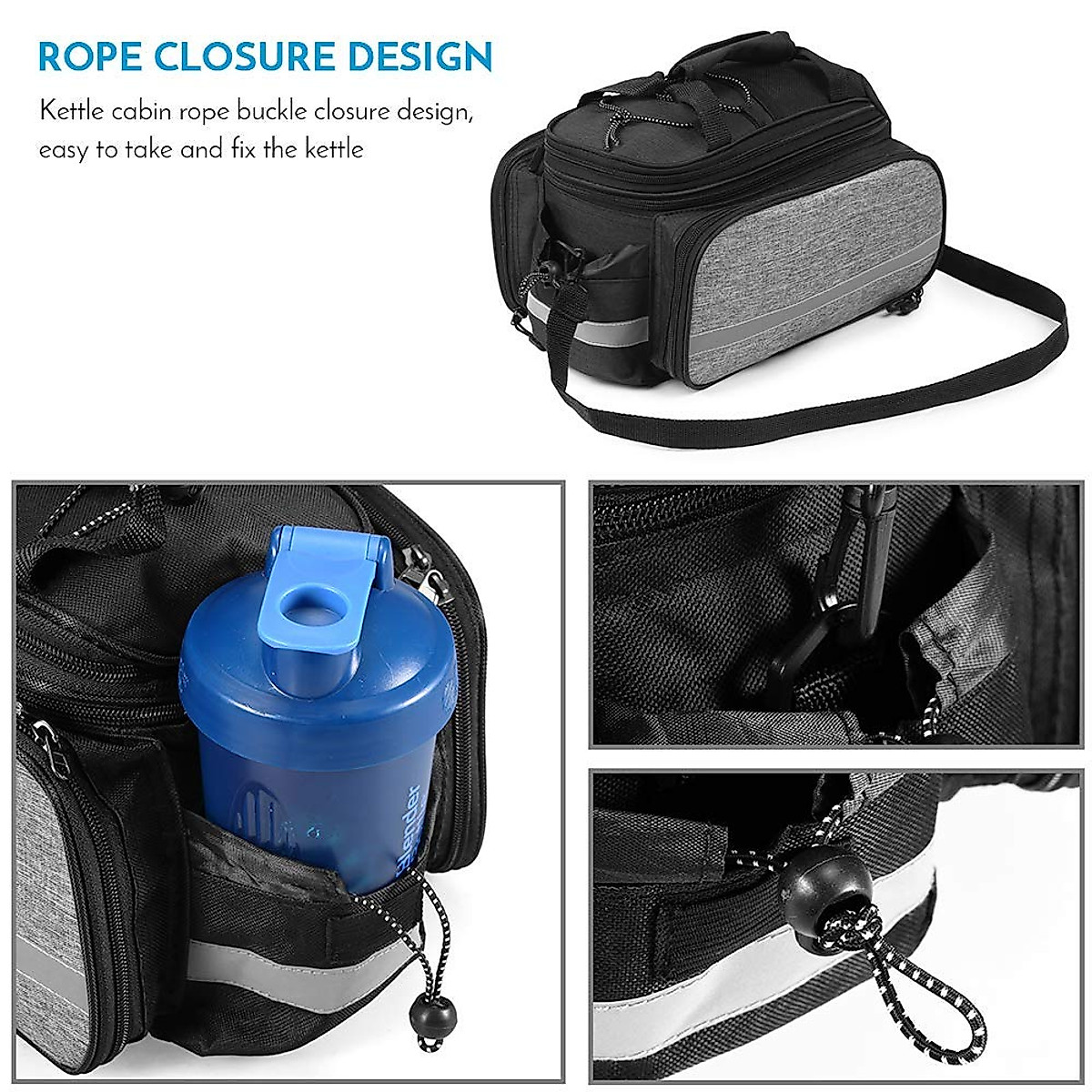 LIXADA Bike Rack Bag with Rain Cover, 25L Bike Bags for Bicycle Rear Rack, Waterproof Bike Saddle Panniers Trunk Bag, Expandable Cycling Rear Seat Bag Backseat Carrier Storage Luggage Shoulder Bag