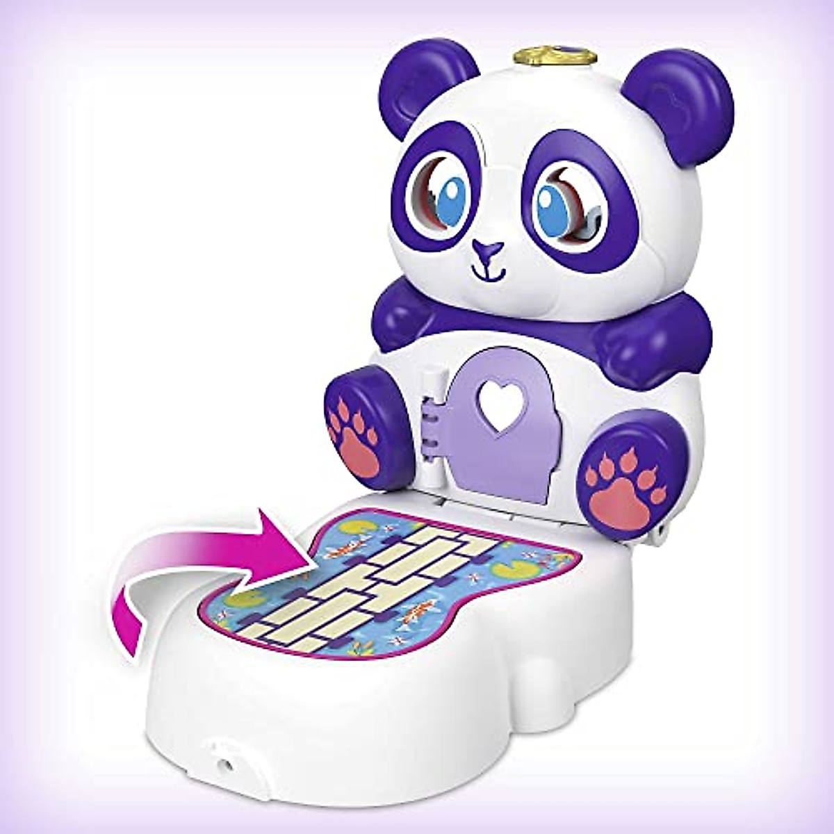 Polly Pocket GTM58​ Flip & Find Panda Compact, Flip Feature Creates Dual Play Surfaces, Micro Doll, Panda Figure & Surprise Reveals, Great Gift for Ages 4 Years Old & Up, 10.0 cm*5.0 cm*9.0 cm