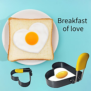 COOKSTYLE Eggs Rings, 4 Pack Stainless Steel Egg Cooking Rings, Pancake Mold for frying Eggs and Omelet, Egg Rings for Frying Eggs