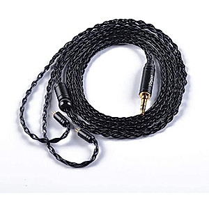 H HIFIHEAR Upgraded Replacement Earphones Cable 8 Cores Silver Plated Copper Cable with 2PIN 0.78mm IEM Cable for UM3X ES4 ZST ZSN ZSR C10 AS10 ZS10 C12 C16 V80 V90 Blon-03 (2PIN 3.5mm)