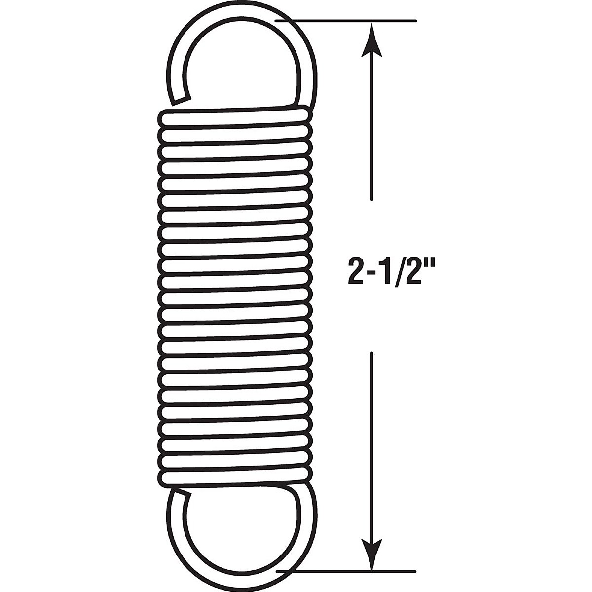 Prime-Line SP 9610 Extension Spring, Spring Steel Construction, Nickel-Plated Finish, 0.072 GA x 5/8 In. x 2-1/2 In., Single Loop Open, 2 Count (Pack of 1)