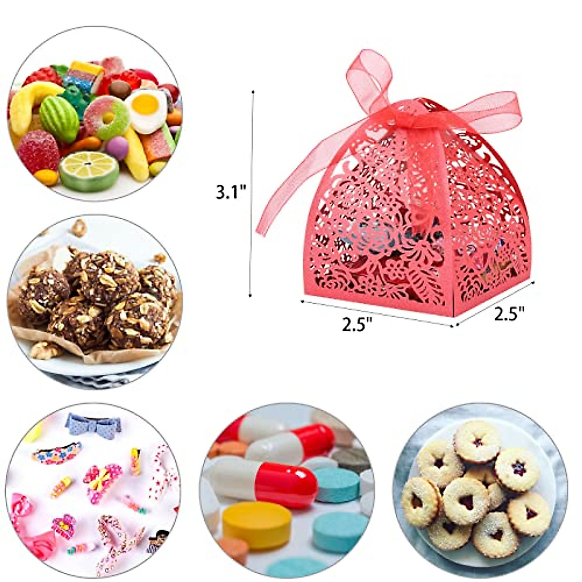 acDesign Baptism Favor Boxes 30Pcs Wedding Favor Boxes Red Favor Boxes for Wedding And Birthday Party