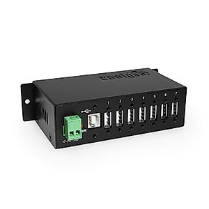 USB 2.0 7-Port Hub with DIN Rail Mounting - Metal Chassis Japan NEC Chip