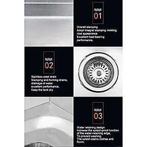 WDNMDY Free Standing 201 Stainless Steel Commercial Sink with Faucet Utility Sink Outdoor Sink Single Bowl Laundry Utility Room Sinks for Indoor Bathroom Restaurant, 60*60*80cm