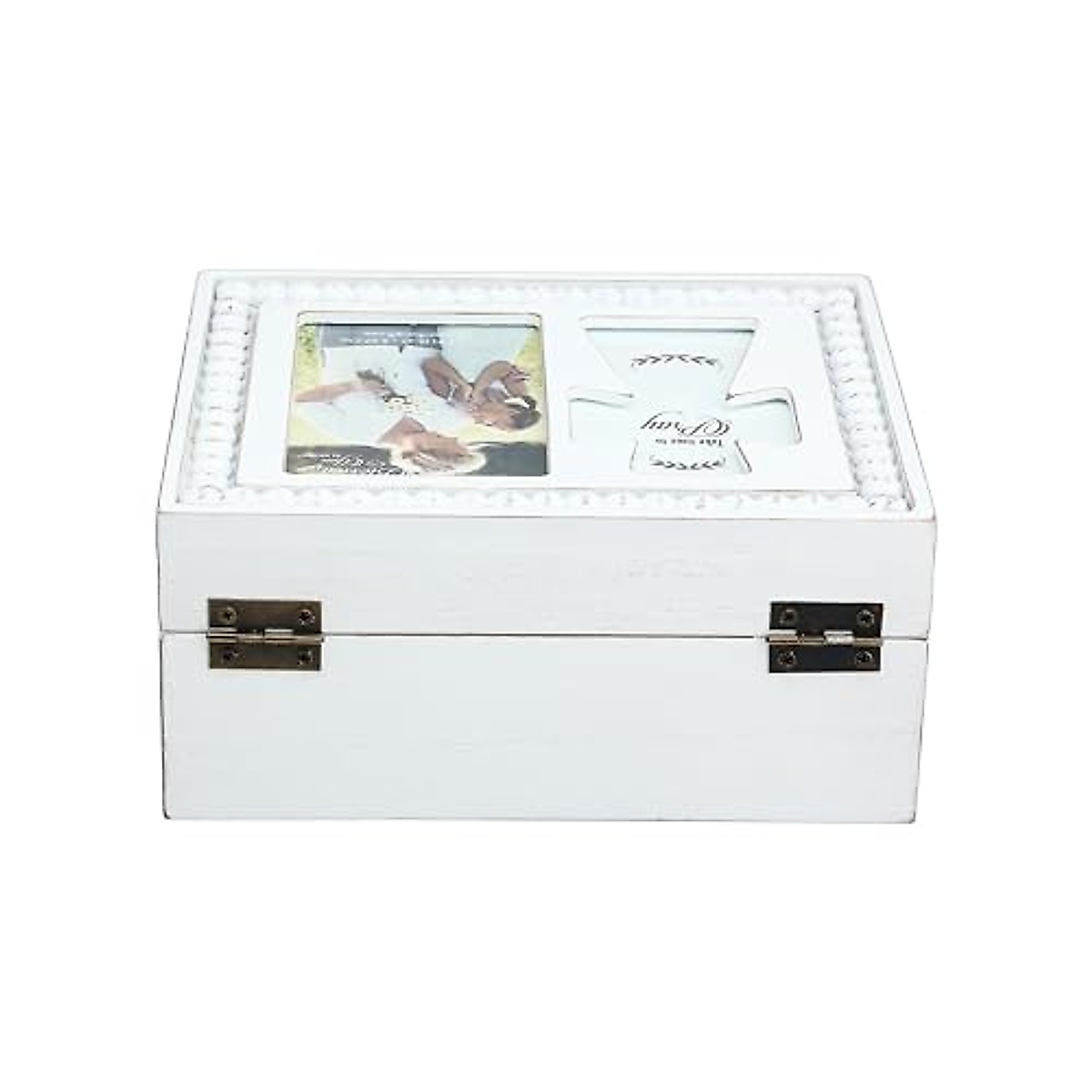 Pavilion - Take Time To Pray - 6.5" long x 5" wide x 3" tall Prayer Box Decorative Keepsake Storage Bin 2.25" x 3.25" Wallet Photo Holder Jesus God Lover Religious Friend Gift Present