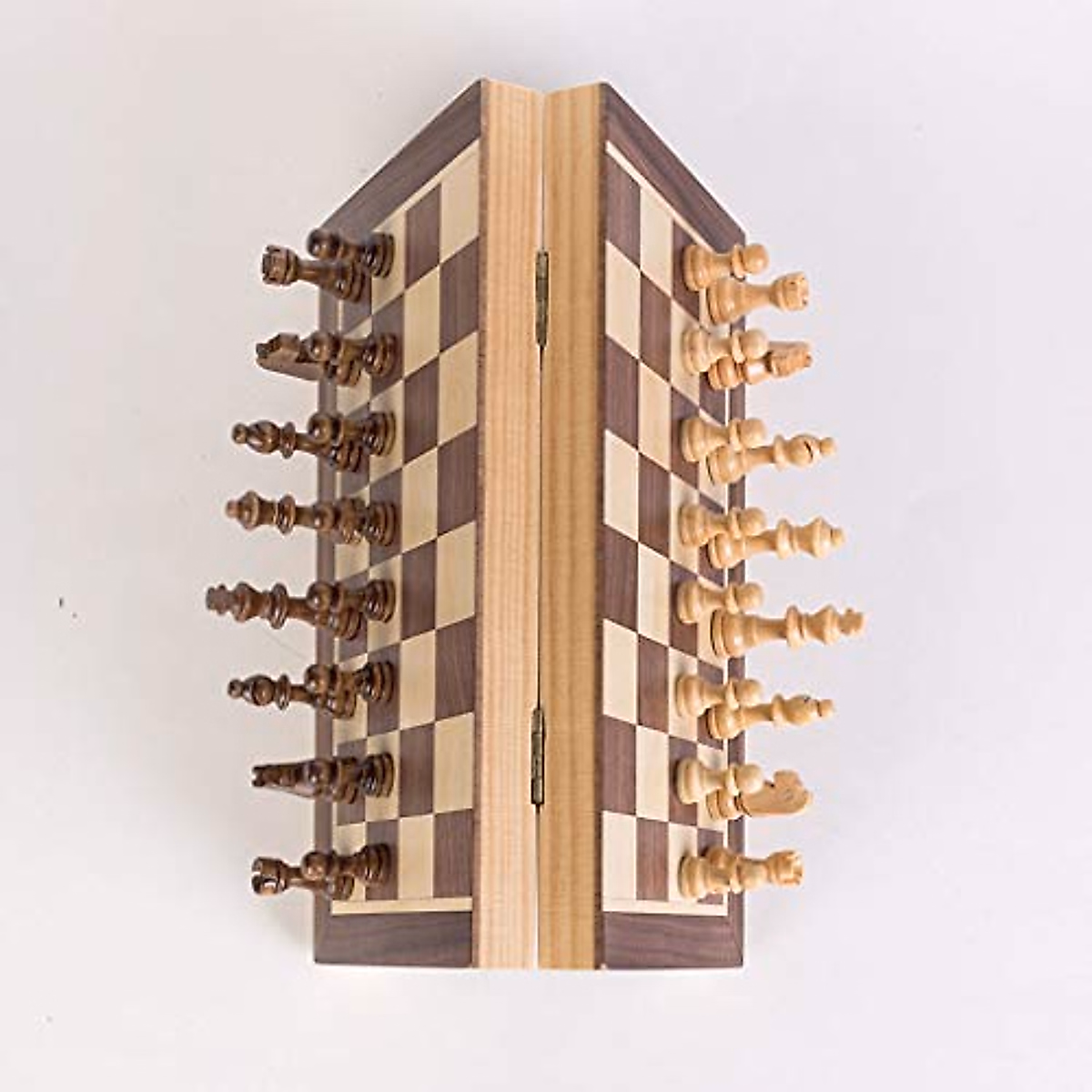 BIENKA MKVRS Chess Chess Set Chess Board Folding Wooden Chess Game Board with Felt Game Board Inside Portable Travel Folding Board Game for Kids Adults Chess Set Chessboard