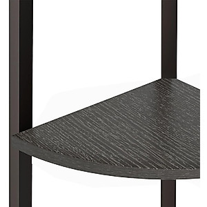 vidaXL 5-Tier Corner Storage Shelf - Black Steel Frame Bookcase for Living Room, Bedroom, Office - 17.9"x12.4"x70.9" Size