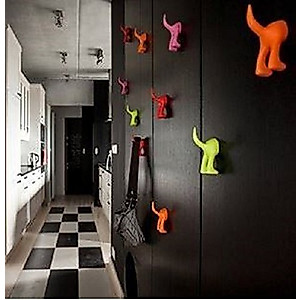 IKEA Set of 3 Dog Tail Hooks Hat Coat Key Wall Mounted Hanger (Pink)