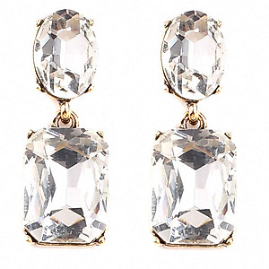 Statement Earring Shinyopal Crystal Stud Earrings Women 3 Colors Natural Stone Jewelry Hot Pink