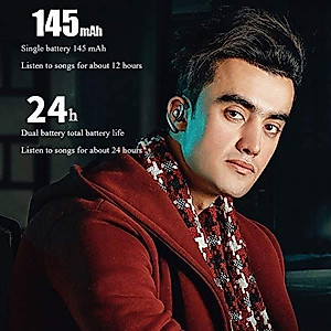 YOUOOK Wireless Earbuds Bluetooth5.0 Headphones 20hrs Playtime Sport Earphones with Stereo Deep Bass Ear Buds with Earhooks Waterproof in-Ear Built-in Mic Headset for Running Workout