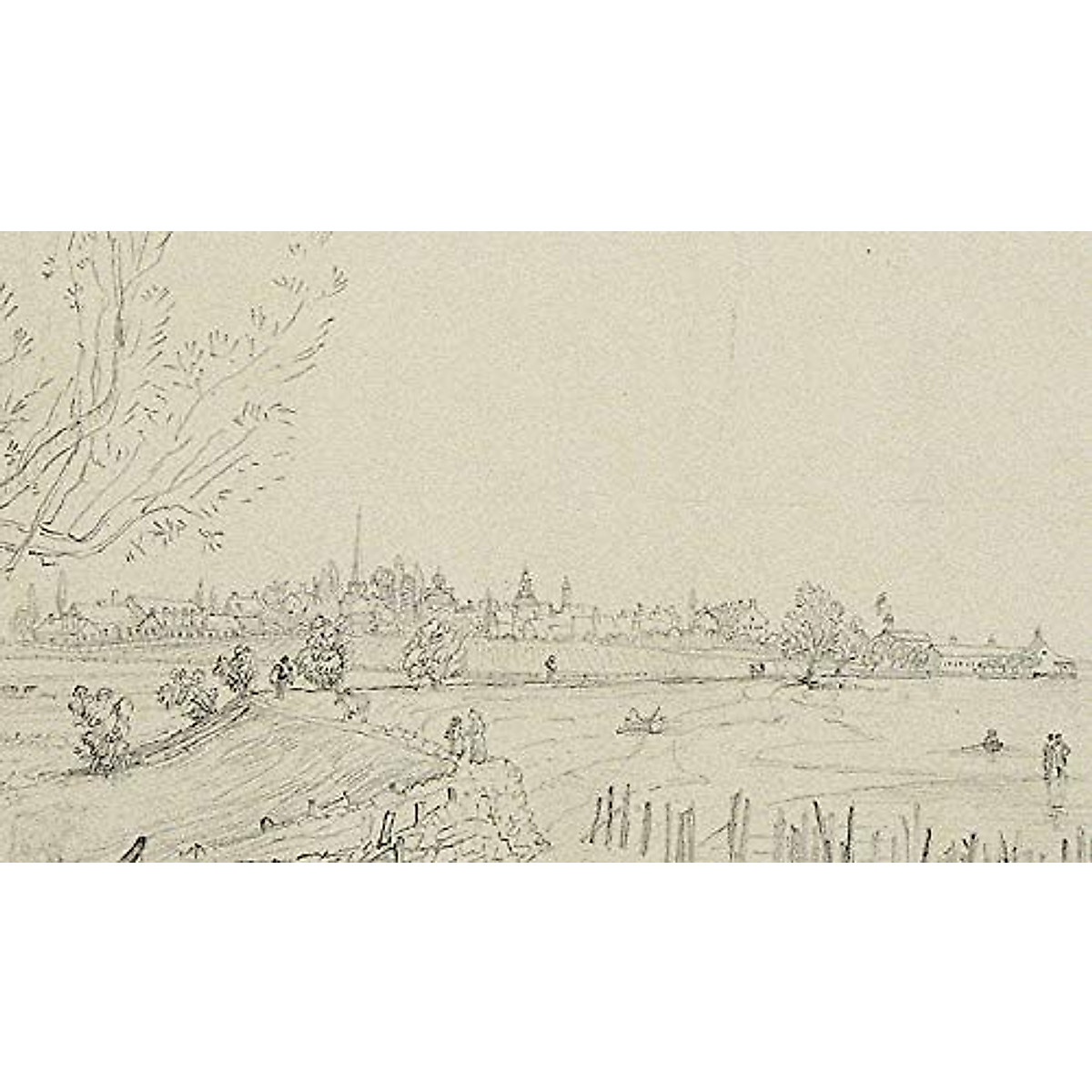 Original Ink Drawing of New Castle, Delaware