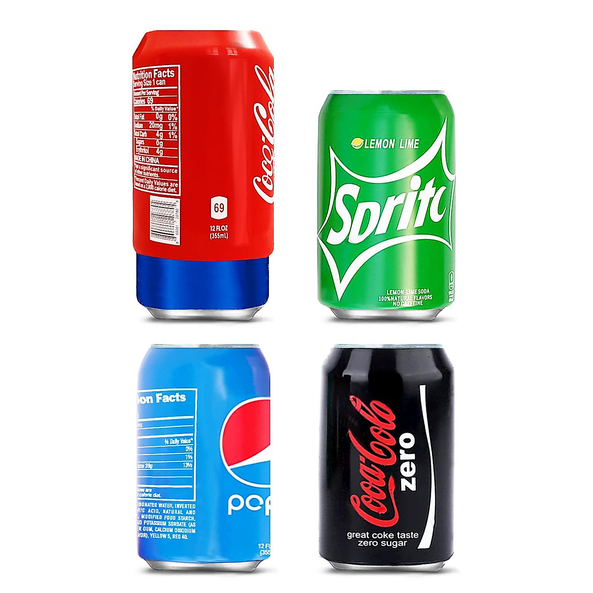 (4 Pack) Can Covers that Look Like Soda, Silicone Sleeves for Cans, Can Wraps, Fits All 12FL OZ 355ml