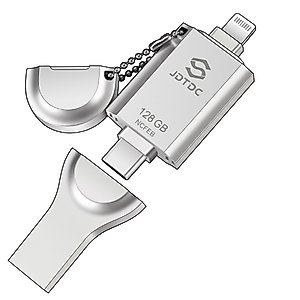MFi Certified 128GB Photo-Stick-USB-Flash-Drive iPhone-Photo-Storage-Stick USB C iPhone-Flash-Drive-for-Photos External-Storage-iPhone-Thumb-Drive Memory-Stick-for-Android iPad iPhone-Photo-Transfer