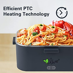 Vovoir 1.8L Large Electric Lunch Box,75W 110V/12V/24V 3 in 1 Portable Food Warmer Lunch Heater for Car Truck Home Work,Heated Lunch Boxes for Adults-Leak Proof