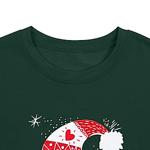 LHBNK Merry Christmas Sweatshirts HoHoHo Christmas Shirt Women Funny Santa Print Graphic Tee Casual Long Sleeve Blouse Tops (Green, Medium)