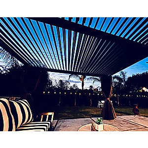 PURPLE LEAF Outdoor Louvered Pergola 10' × 13' Adjustable Metal Roof Hardtop Gazebo