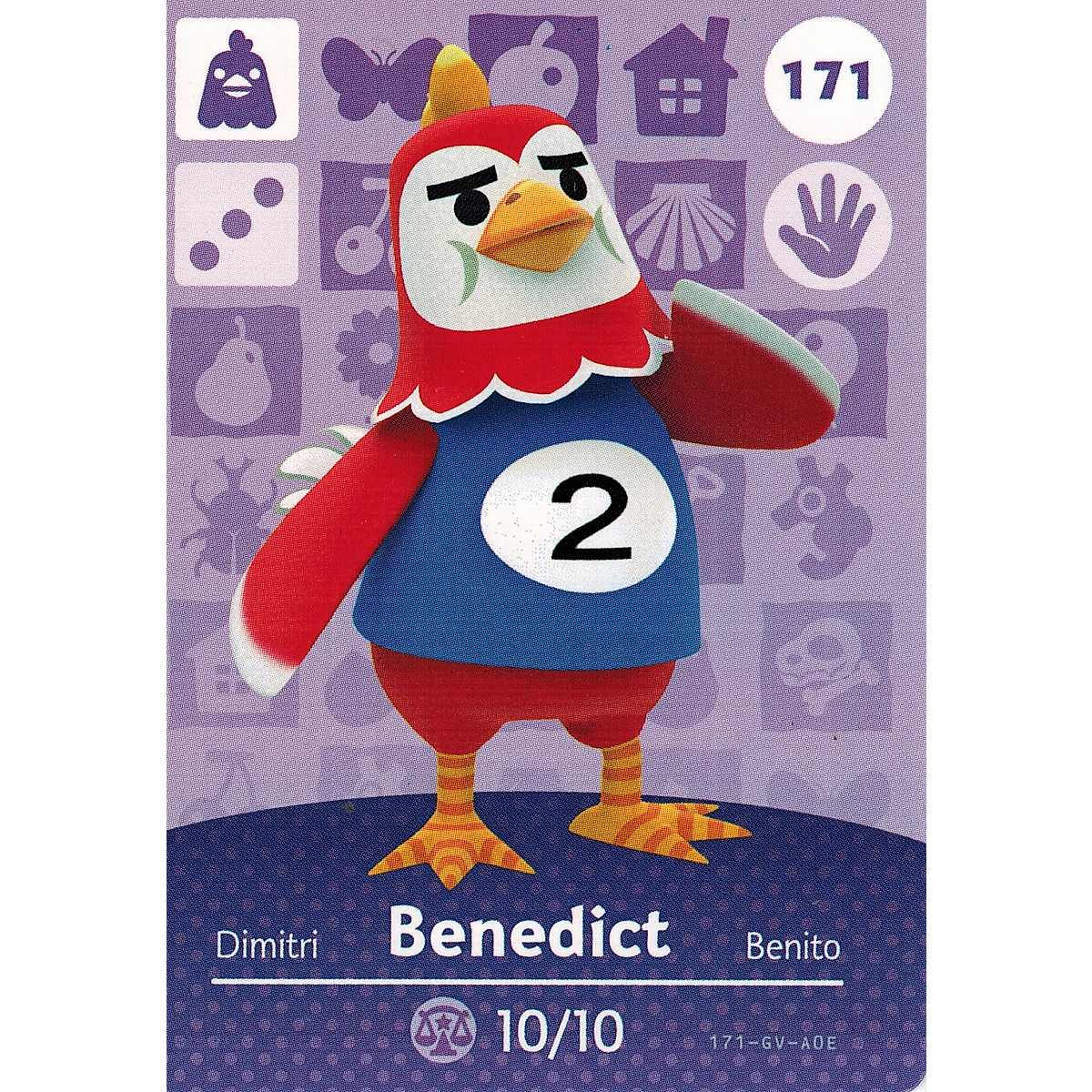 Nintendo Animal Crossing Happy Home Designer Amiibo Card Benedict 171/200 USA Version