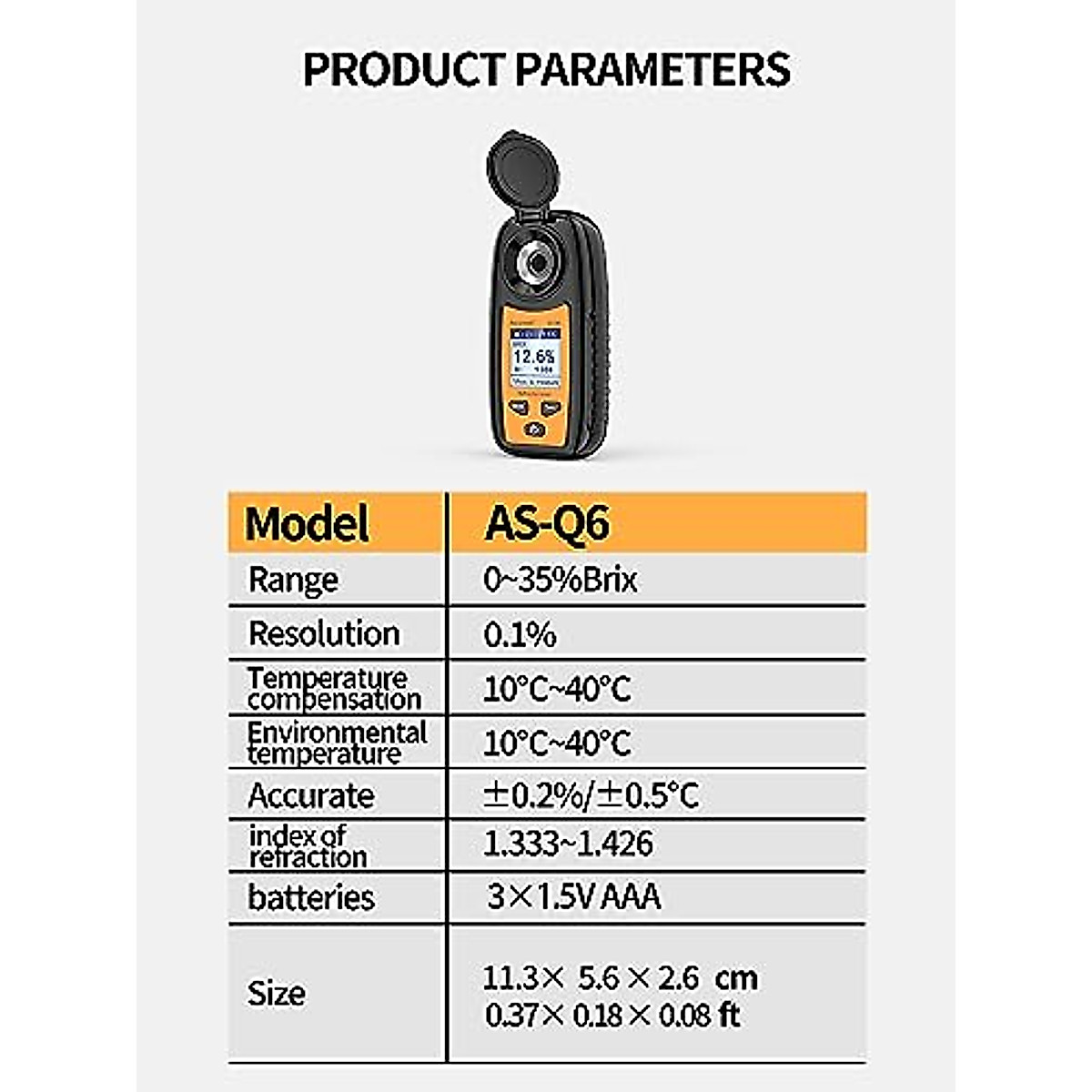 Aicevoos Digital Sugar Brix Refractometer brix Meter Automatic Temperature Compensation Range 0-35%，±0.2% Precision, Perfect for Fruits, Juices, Vegetables, Drinks and Coffee