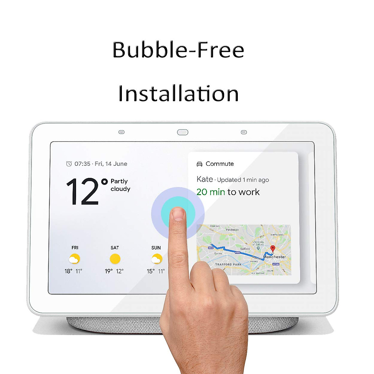 Orzero (2 Pack) Tempered Glass Screen Protector Compatible for Google Home Hub/Nest Hub 7 Inch, 9 Hardness HD Anti-Scratch Full-Coverage