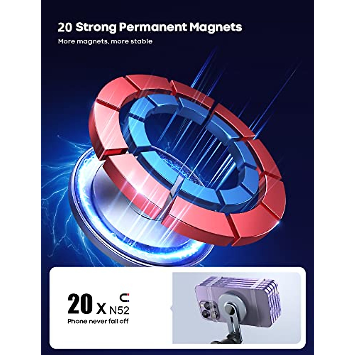 Lamicall Car Phone Mount & Mag Safe Phone Ring Holder -Bundle