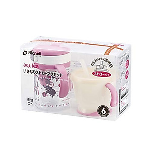 Richell Straw mag Set Pink 6 Months~