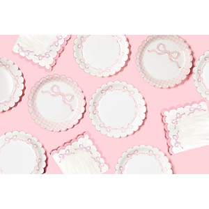 Pink Coquette Bow Party Napkins | 5" Cocktail 3-Ply 50 Pack | Sweetie Soirées | Pink Bow Theme Party Decorations | First Birthday Baby Shower She's Tying the Knot Bachelorette Party | Premium Quality