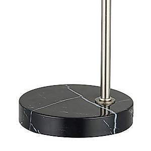 Catalina 21889-001 Modern Sleek Faux Marble Table Lamp, 19", Brushed Nickel