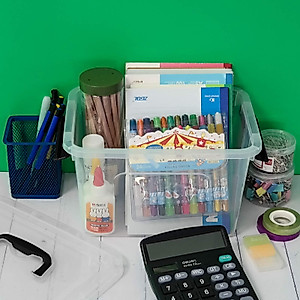 AnnkkyUS 6-pack 5 Liter Plastic Storage Box Bin with Lid, Clear Lidded Boxes