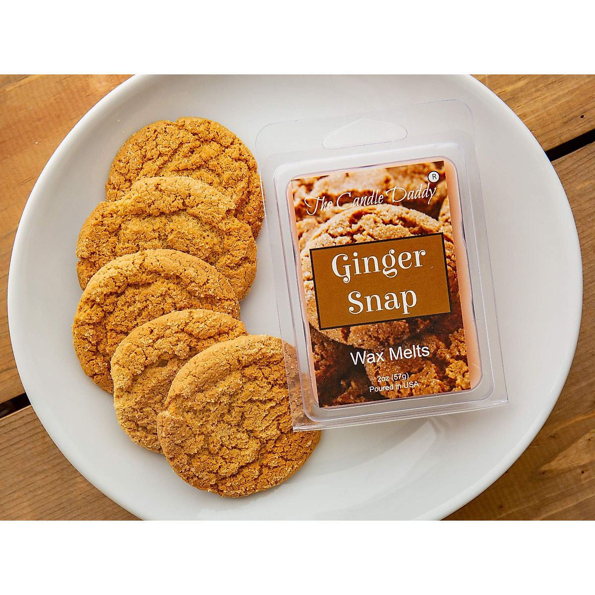 Ginger Snap - Crisp Ginger Cookie Scented Melt- Maximum Scent Wax Cubes/Melts- 1 Pack -2 Ounces- 6 Cubes Gift for Women, Men, BFF, Friend, Wife, Mom, Birthday, Sister, Daughter, Long Lasting Wax Tart