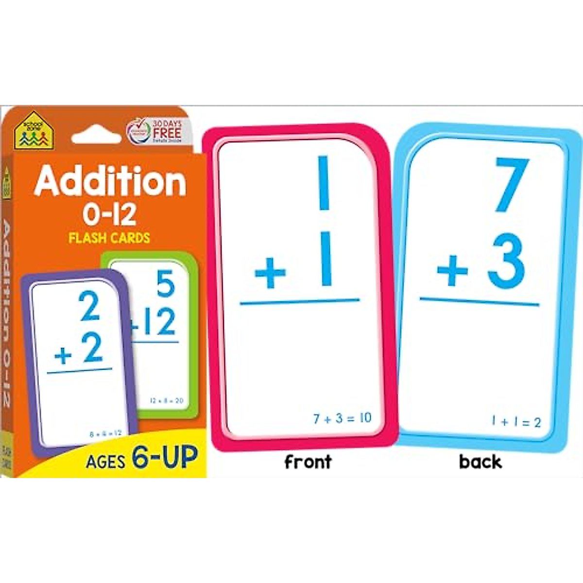 School Zone - Get Ready Flash Cards Addition & Subtraction 2 Pack - Ages 6 to 7, 1st Grade, 2nd Grade, Addition, Subtraction, Early Math, Problem-Solving, and More