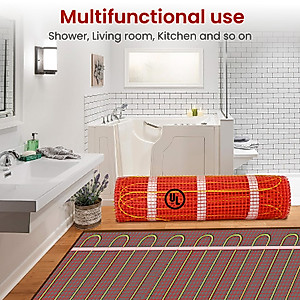 10 sqft HEATIT Warmmat Electric Radiant Self-adhesive Floor Heat Heating System