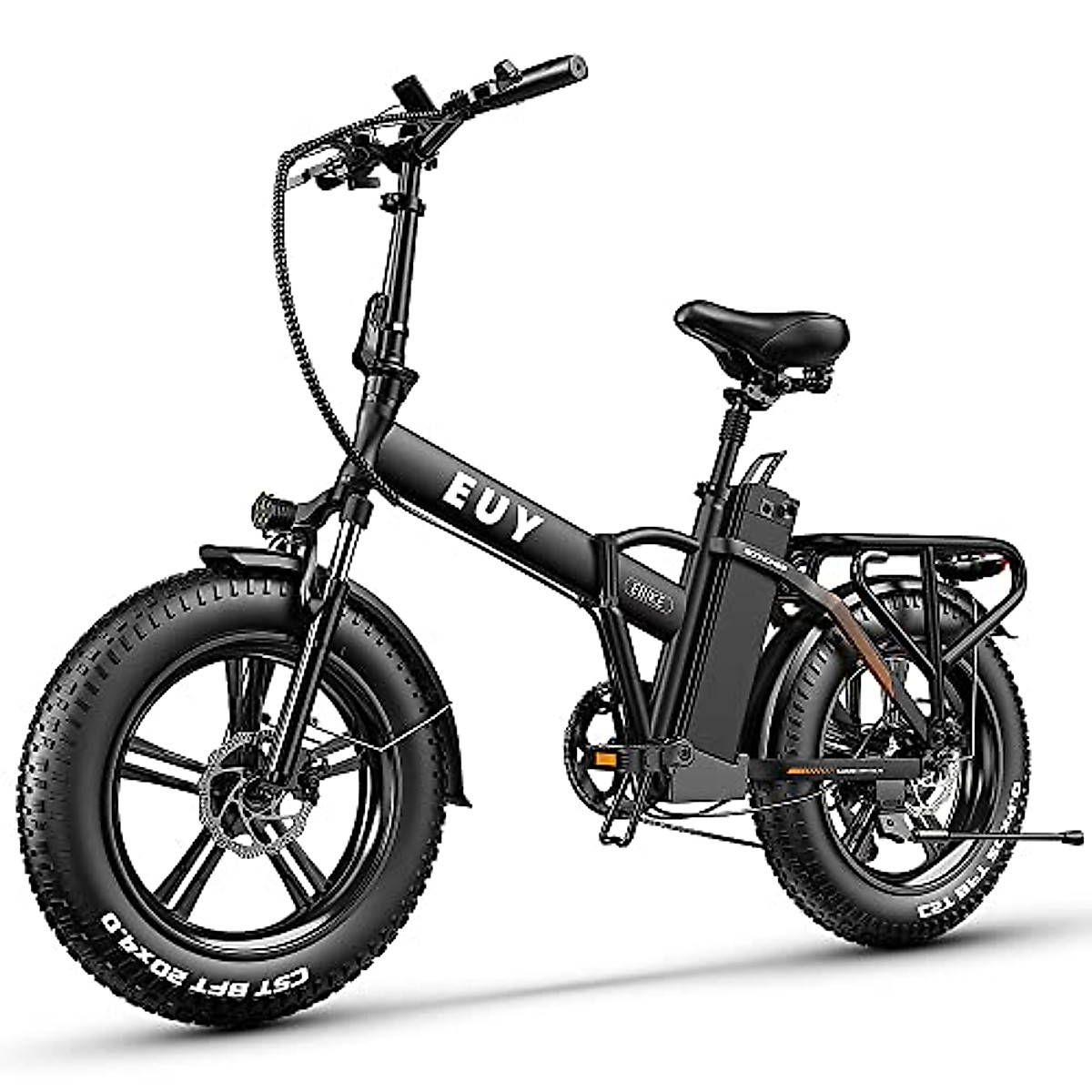 EUY Folding Electric Bike for Adults,48V18Ah/16Ah Removable Lithium Battery, 750W Motor 30MPH Electric Bicycle, 20" Fat Tire Electric Commuter Beach Snow Bicycle,Shimano 7-Speed,Dual Shock Absorber