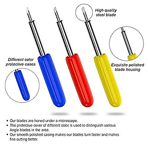 Hadwoer 50PCS Replacement Cutting Blades for Cricut Explore Air 2/Air 3/Maker/Maker 3, Includ 10PCS Fine Point Blade, 30PCS Standard Blaeds and 10PCS Deep Point Blades Compatible with Cricut Blades (Multicolored)