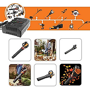 Cell9102 Replacement 2Packs Worx 20V Battery and Charger Starter Kit， WA3520 Lithium Battery and Dual Port 2 Hour Charger WA3875 Compatible with Worx 20-Volt Cordless Power Tools