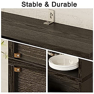 IRONCK Industrial Bookshelves and Bookcases with Doors 11.8in Depth Floor Standing 5 Shelf Display Storage Shelves Bookcase Home Decor Furniture for Home, Office, Living Room, Bedroom