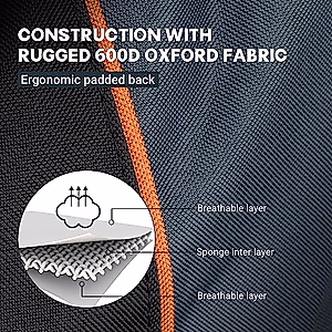 Overmont Oversized Camping Folding Chair Heavy Duty Steel Frame Collapsible Padded Arm Chair with Cup Holder Cooler Pocket Quad Lumbar Back, Portable for Outdoor Beach Fishing Support 385 LBS