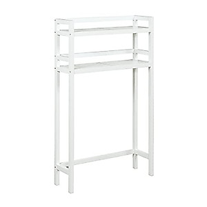 New Ridge Home Goods Solid Wood Dunnsville 2-Tier Space Saver for Extra Storage, WHITE