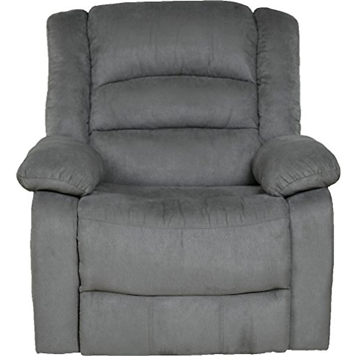 Relaxzen Longstreet Rocker Recliner with Massage, Heat and Dual USB Ports, Microfiber, Gray