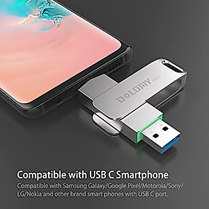 USB C Flash Drive, Dolomy 64GB USB 3.1 to USB C Thumb Drive, 2 in 1 OTG Metal Type C Flash Drive for USB C Smartphones, Tablets, PC, USB C Devices