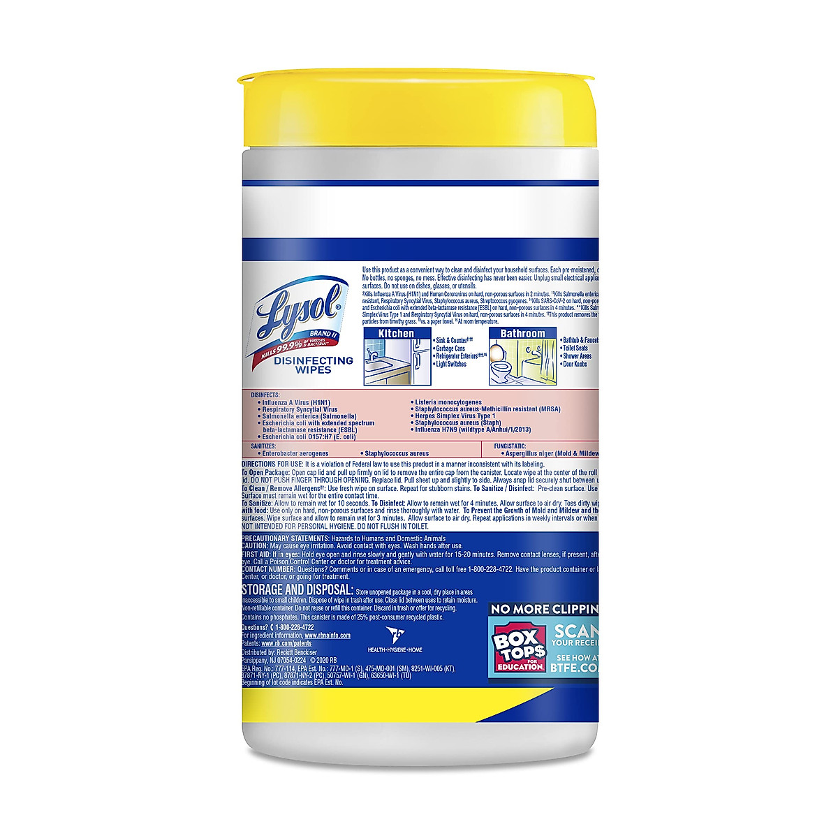 Lysol Disinfectant Wipes, Multi-Surface Antibacterial Cleaning Wipes, For Disinfecting and Cleaning, Lemon and Lime Blossom, 80 Count (Pack of 1)
