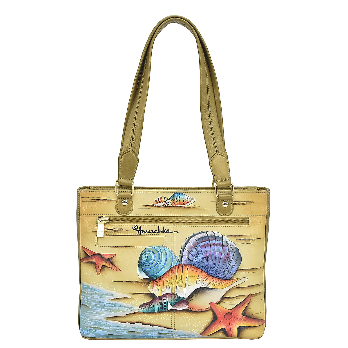 Anuschka Women’s Hand Painted Genuine Leather Medium Shopper - Gift of the Sea