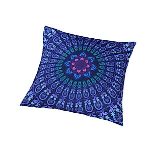 MEILA Duvet Cover Set Luxury Soft Microfiber Bedding Sets Bohemian Mandala Pattern Bedclothes, Queen(90inx 90in), 4 Pieces (1 Duvet Cover+ 2 Pillowcase+ 1 Throw Pillow Case)