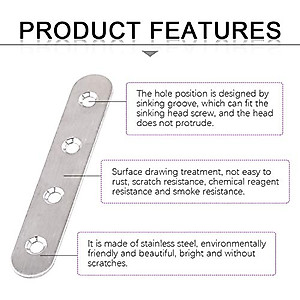 115Pcs 3 Sizes Stainless Steel Flat Straight Brace Brackets Metal Shelf Support Brackets Joining Plate with Screws Perfect for Mending Repair Plates Fixing Bracket Connector - 50mm/ 80mm/ 100mm