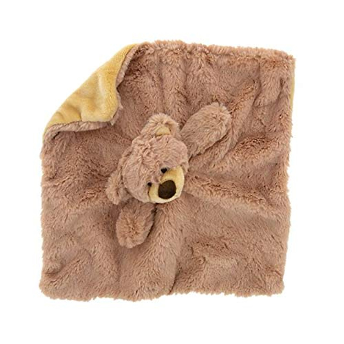 K. Luxe Baby 14.5 x 14.5 inch Blanket with Rattle Baby Blankie (Brown Bear)