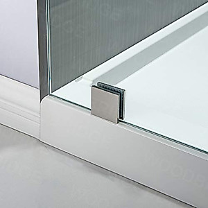 WOODBRIDGE Frameless Shower Doors 68-72" Width x 76" Height with 3/8"(10mm) Clear Tempered Glass