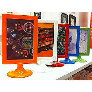 Standing Frame Color Photo Frames 4 X 6 Each Frame Holds 2 Pictures Wedding, School, Party Table Number (Red)