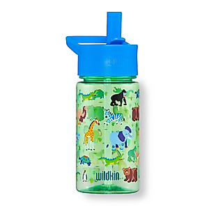 Wildkin Lunch Box Bag and 15 Inch Backpack Bundle with 16 Ounce Reusable Water Bottle (Wild Animals)