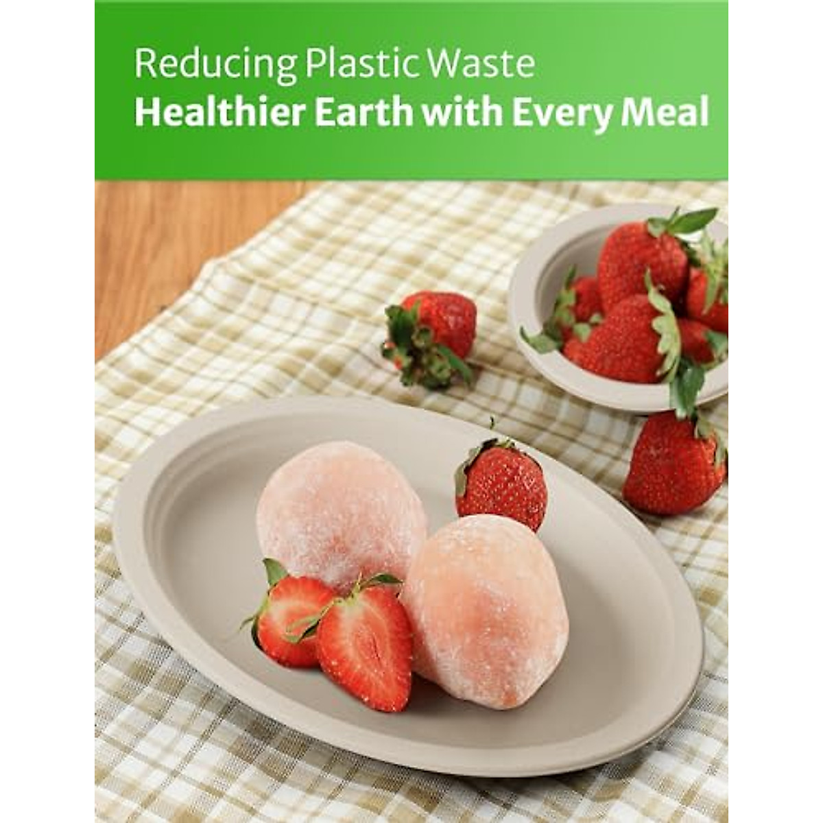 Teoox 100% Compostable Oval Plates Biodegradable Plates, BPI-Certified Eco Paper Plates, Bagasse Platter Plates, Recyclable Paper Plates, Sugarcane Plates (12.5 Inch - 40 Count)