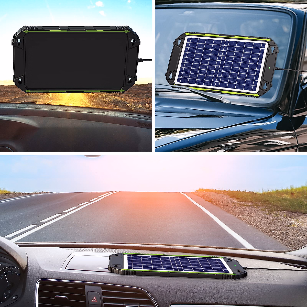 Sun Energise 10W 12V Solar Powered Battery Charger & Maintainer, Built-in Smart MPPT Charge Controller, Waterproof 10 Watt 12 Volt Solar Panel Trickle Charging Kits for Car Auto Boat RV Marine Trailer