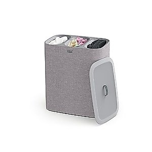 Joseph Joseph Tota Trio 90-liter Laundry Hamper Separation Basket with Lid and Removable Bags - Grey